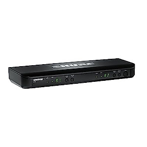 Shure BLX1288/MX153 Wireless Microphone System - 14-Hour Battery Life, 300 ft Range, UHF | Includes Handheld & Earset Mics, Dual Channel Receiver | J11 Band (BLX1288/MX153-J11)