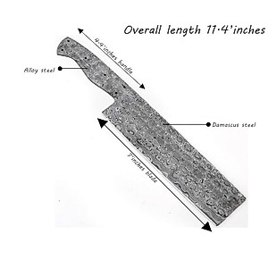 PAL 2000 KNIVES 11.4 Inch Custom Handmade Damascus Steel Blank Blade Nakiri Knife - Blade Blank - 9826