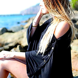 Zalamoon Luxury Infinity Shawl Infinite Ways to Wear Wrap Poncho Cape Scarf (Black)