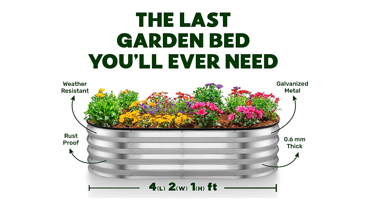 Galvanized Raised Garden Bed - Tool-Free Assembly & Durable