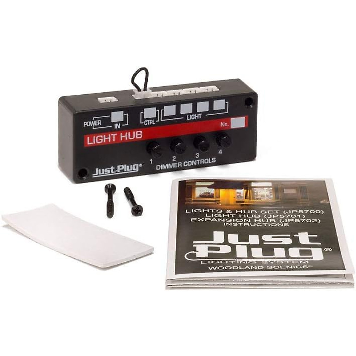 Woodland Scenics Just Plug Lighting System, Light Hub, Expansion Hub, Auxiliary Switch and Power Supply with Make Your Day Tweezers