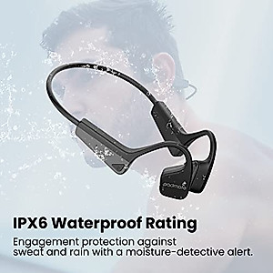 Padmate S30 Bone Conduction Bluetooth Wireless Headphones,Open-Ear Headphones Noice Cancelling, Waterproof Sport Earphones Headset for Workout Office Green