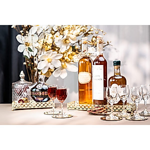 GLASSIQUE CADEAU 2 oz Liquor and Cordial Mini Wine Glasses | Set of 6 | Crystal Stemmed Shot Glasses for Drinking Limoncello, Aperitif, Schnapps, Digestive, After Dinner Drink, Liqueur, Sherry