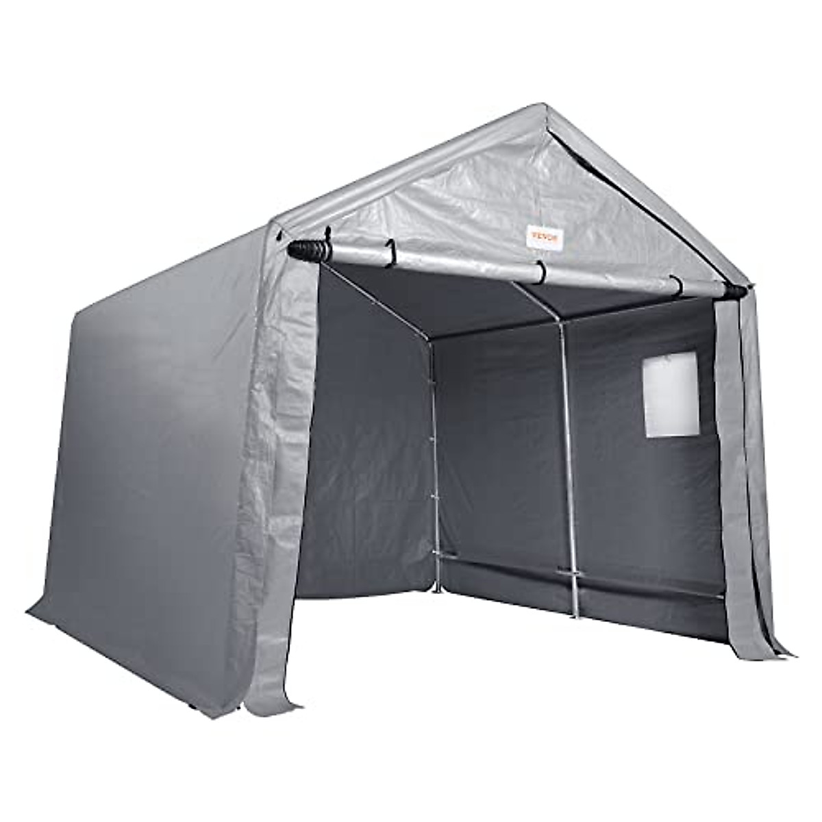 VEVOR Portable Shed Outdoor Storage Shelter, 7x12x7.36 ft Heavy Duty Instant Storage Tent Tarp Sheds with Roll-up Zipper Door and Ventilated Windows for Motorcycle, Bike, Garden Tools