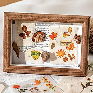 6 set/12 Sheets Vintage Rub on Transfer Flower Leaves Stickers 12 Sheet Linen, Clear Rub on Transfer Floral Stickers Decals for Wood DIY Crafts Wine Glass Fabric Scrapbooking Furniture Journaling