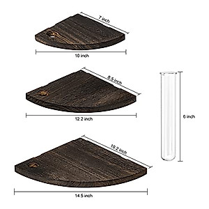 HYPOSFEE Corner Wall Shelf Set of 3, Floating Corner Shelves for Wall, Rustic Wood Wall Storage Display Shelves for Living Room Bedroom Bathroom Kitchen
