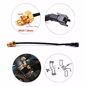 Motorcycle Water Thermometer, Motorcycle Digital Water Thermometer Digital Display Durable Stable High Definition Easy To Install for Motorcycle (Green)