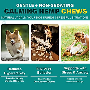 ALIVO Calming Chews for Dogs, Calming Dog Treats with Hemp Oil for Dogs Anxiety & Stress Relief for Dogs Calming Treats - Pet Supplies Soft Chews for Stress, Barking, Aggression - 30PC, Duck Flavor