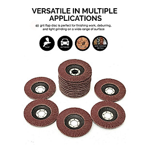Nisorpa 25 Pack 4.5in Flap Sanding Discs 40 Grits Aluminum Oxide Abrasive Grinding Wheels Bulk Premium Stainless Steel Grinder Disc for Metal Wood Polishing