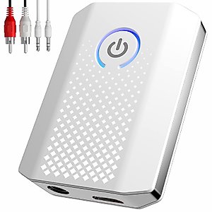 Aisidra Bluetooth Transmitter Receiver V5.0 Bluetooth Adapter for Audio, 2-in-1 Bluetooth AUX Adapter for TV/Car/PC/MP3 Player/Home Theater/Switch, Low Latency, Pairs 2 Devices Simultaneously