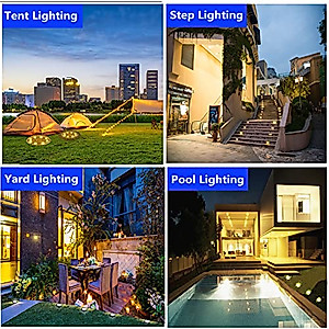 UOMNICUE Solar Ground Lights, 8LED Solar Garden Lights Outdoor Waterproof Bright in-Ground Lights, Solar Pathway Lights for Lawn Patio Yard Landscape Steps Deck Walkway (8 Pack - Warm Light)