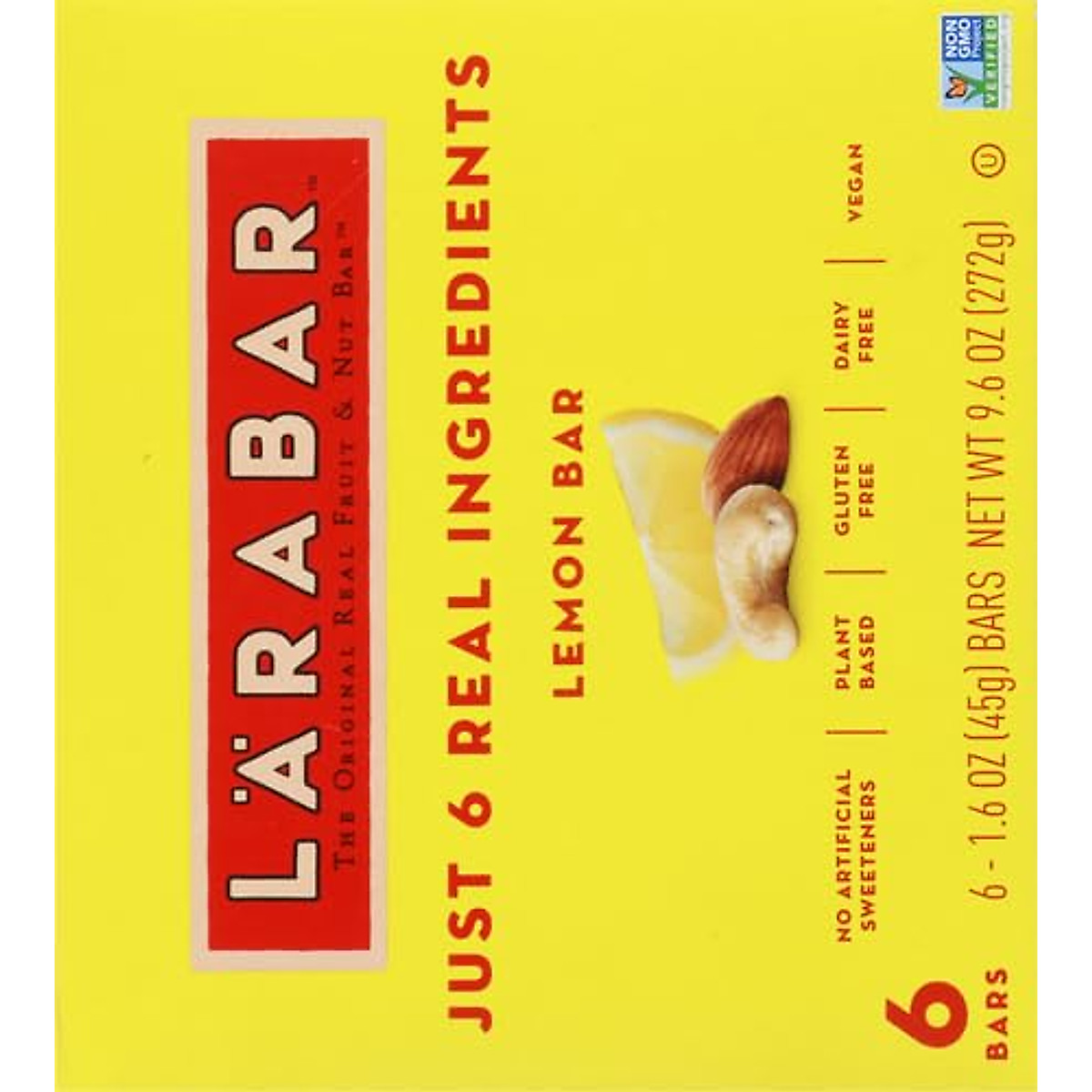 Larabar Lemon Bar, Gluten Free Vegan Fruit & Nut Bar, 1.6 oz Bars, 6 Ct
