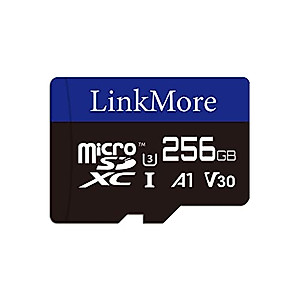 LinkMore 256GB Micro SDXC Card, A1, UHS-I, U3, V30, Class 10 Compatible, Read Speed Up to 100 MB/s,Write Speed Up to 75 MB/s, SD Adapter Included
