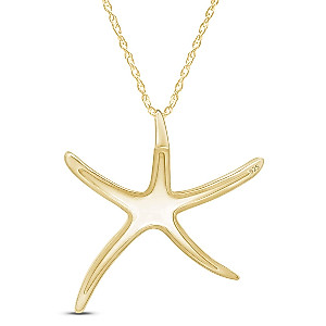 AFFY Starfish Pendant Necklace in 14K Yellow Gold Over Sterling Silver