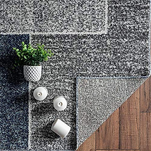 LUXE WEAVERS Lagos Collection Blue 8x10 Art Deco Area Rug, Anti Shedding Modern Color Block Geometric Rugs