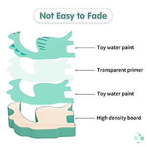 Wooden Dinosaur Puzzles for Toddlers 2-4, Stacking Dinosaur Blocks Toys for Kids 3-5, Toddler Montessori Toys for 2 3 4 Year Old Boy Girl Birthday Gifts