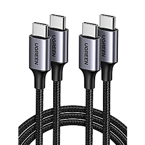 UGREEN USB C Charger Cable 2-Pack 60W PD 3.0 USB C Cable Compatible with Samsung Galaxy S23/22/Z Fold/Z Flip, Google Pixel 7/6A MacBook Air iPad Pro/Mini iPad 10, PS5, Switch, etc. 6.6FT