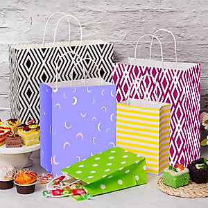 Kosiz 36 Pcs Assorted Sizes Gift Bags Bulk Gift Bag Assortment Different Sizes Birthday Goodie Paper Party Favor Gift Bag for Christmas Teacher Thanksgiving, Etc 8.3" Small, 10.2" Medium, 12.6" Large