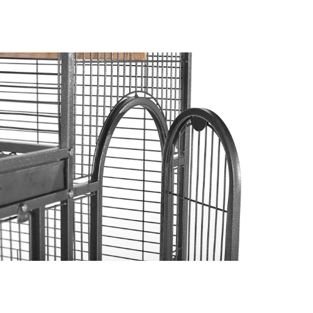 Prevue Pet Products BPV3159 Double Roof Bird Cage with Playtop, 36-1/2 by 27-1/4-Inch, Black