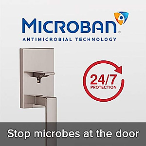 Kwikset 98150-012 San Clemente Handle with Interior Halifax Lever Featuring Microban Antimicrobial Product Protection, Satin Nickel Front Door Hardware Does Not Include a Deadbolt