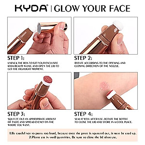 KYDA Contour Beauty Wand, Liquid Face Concealer Contouring with Cushion Applicator, High Coverage Natural Matte Finish, Lightweight Blendable Super Silky Cream Contour Stick, by Ownest Beauty-Medium