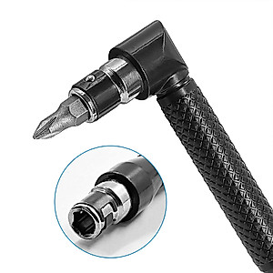 Jamiikury 90 Degree Right Angle Driver, 11.6 Inch Bendable & Flexible Screwdriver Extension Soft Shaft and 10pcs Screwdriver Bit Set, Power Screwdriver Drill Extension Kits - Pack of 12