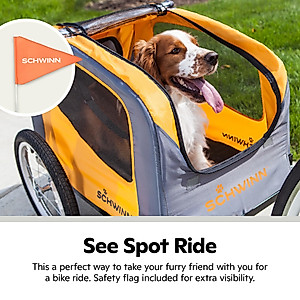 Schwinn 13-SC315 Rascal Bike Pet Trailer, For Small and Large Dogs, Lightweight, Tow with Bicycle, Up to 50 lbs. Small, Orange/Grey