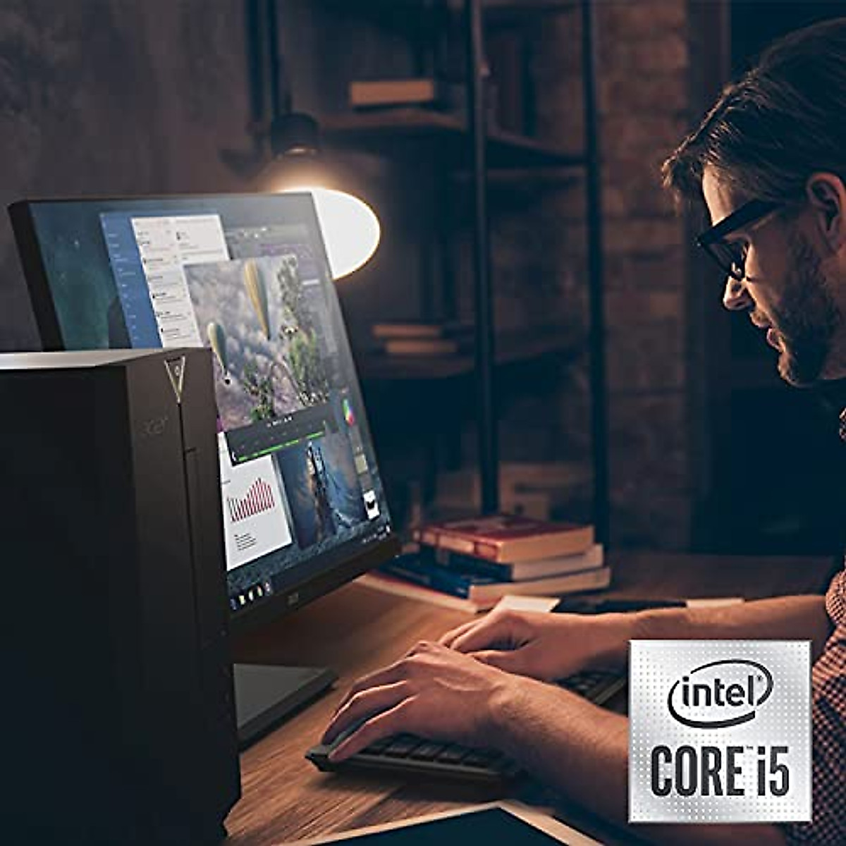 Acer Aspire TC-1660-UR17 Desktop | 10th Gen Intel Core i5-10400 6-Core Processor | 12GB 2666MHz DDR4 | 512GB NVMe M.2 SSD | 8X DVD | Intel Wireless Wi-Fi 6 | Windows 10 Professional