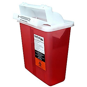 Oakridge 5 Quart - Sharps Disposal Container with Mailbox Style Lid