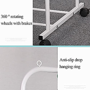 MOAMUN Clothes Rack on Wheels Heavy Duty Rolling Garment Rack, Clothing Organizer Multifunctional Bedroom Clothing Rack(White)