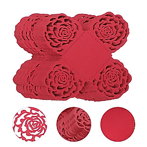 Toddmomy 50pcs Paper Candy Cups Cupcake Wrappers Artistic Bake Cake Paper Cups for Wedding Party Liners Dessert Holder（Red）