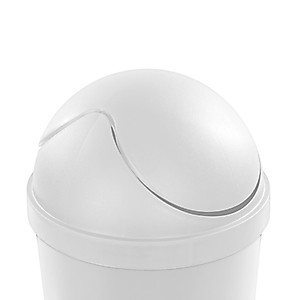 Sterilite 10838006 3 Gallon/11.4 Liter Round SwingTop Wastebasket, White, 6-Pack