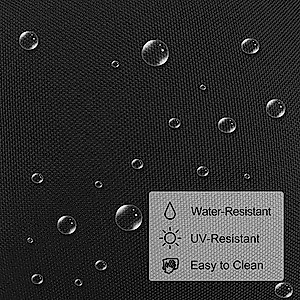 EAIMi Outdoor Chair Cushions - Waterproof Tufted Seat Cushions for Patio Furniture Set of 2 - U Shaped Memory Foam Overstuffed Patio Cushions for Wicker Chair with Round Corner 19"x19"x5", Black