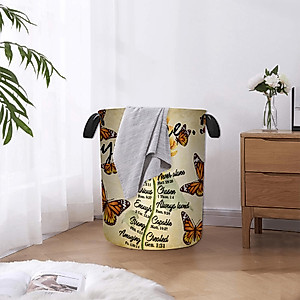 Inspirational Bible Verse Laundry Hamper, Sunflower and Butterfly Laundry Baskets, Large Foldable Laundry Basket, Waterproof Dirty Clothes Hampers for Laundry Toy