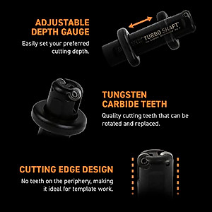 ARBORTECH TURBO Shaft | Ø 20 mm Freehand Power Carving Attachment for Angle Grinder | IND.FG.500