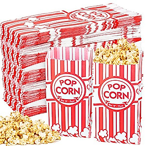 Essenya 200 PCS Popcorn Bags, Popcorn Machine Supplies Set 1 oz Small Pop Corn Bags Popcorn Bag Individual Servings for Popcorn Machine Movie Night Theater Accessories