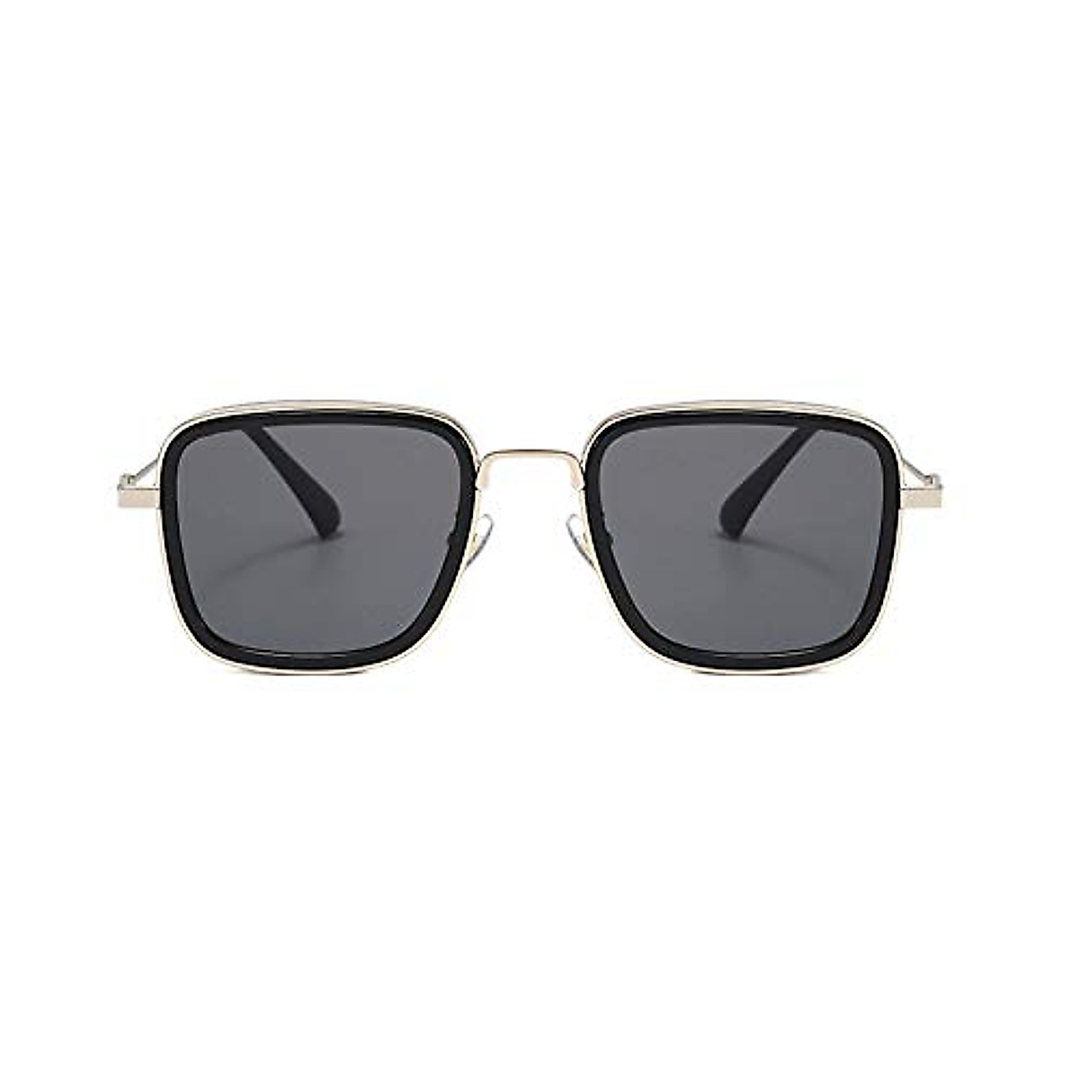 MYSNKU Kabir Singh Steam punk Square glasses Men's Aviator Sunglasses UV400 (T48-YIN BIAN HUI SE)