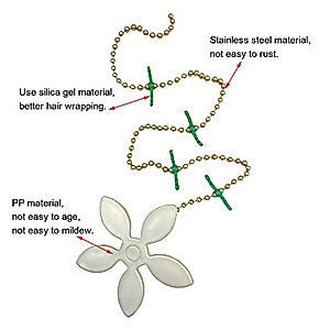 Drain Hair Catcher, 20 Pcs Flower Hair Catcher Shower Drain, Bathtub Drain Cover, Shower Hair Stopper, Drain Clog Protectors for Sinks, Drain Hair Remover Tool, Flower Shower Hair Cleaning Chain