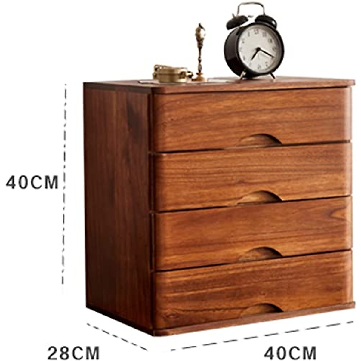 LEYT Wooden Desktop Storage Box with Lockable Drawers, Office Supplies A4/Receipt File Organizer, Flat File Cabinet (Color : A)