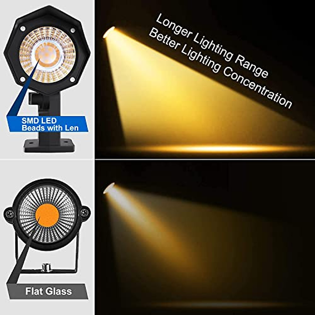 MEIKEE 15W LED Landscape Lights IP66 Waterproof Wall Lights 2-in-1 Outdoor Low Voltage Spotlight Warm White Garden Pathway Lights for Yard Walkway Patio (Matte Black, 1 Pack)