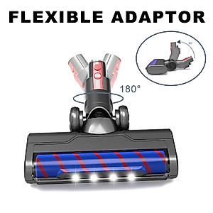 Upgraded Hardwood Floor Vacuum Attachments with Headlights for dyson V10 V11,Replacement Parts Motorhead for Dyson ,Soft Roller &PP Bristle Motorized Brush Accessories for Marble,Carpet,Rug Cleaning.