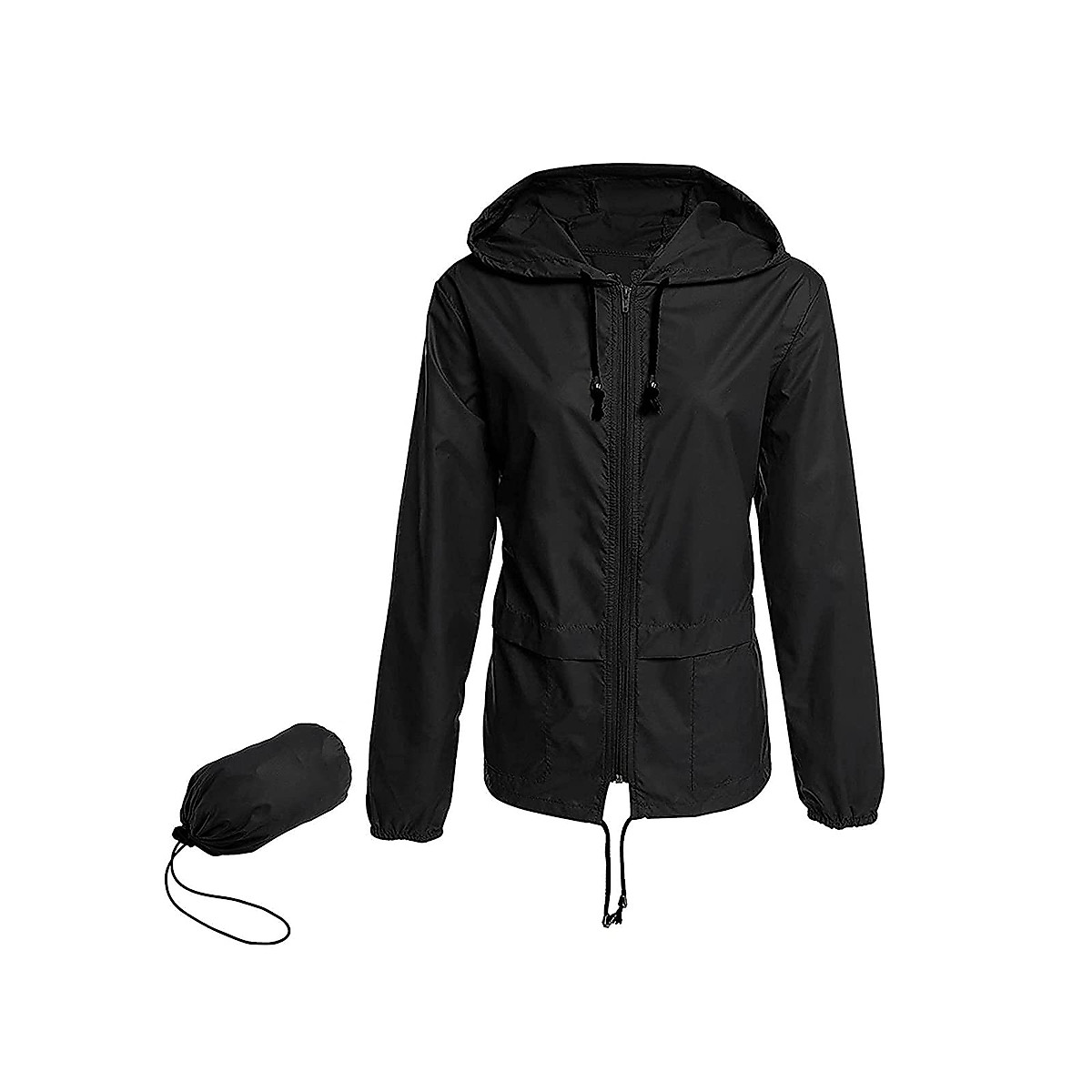 Century Star Lightweight Rain Jackets for Women Waterproof Windbreaker Jacket Women Packable Raincoat Rain Coats with Hood Black 3X-Large