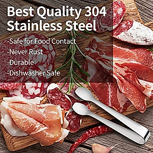 SOLEADER Mini Serving Tongs, Small Serving Utensils for Catering, Kitchen Tongs, Food-Grade Premium 304 Stainless Steel Tongs, Heavy Duty (4.5" Appetizer Tongs)