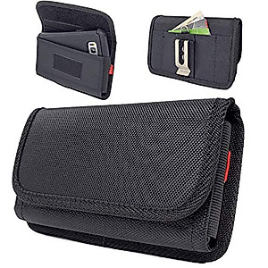 AISCELL Carrying Case Holster for Moto One 5G,One 5G UW,One 5G ace,G Stylus 5G(2022)(2023),Moto G 5G,Edge+(2023)(2022),Moto G Pure,G Power (2022),Rugged Nylon Metal Belt Pouch(Fit Cover on)
