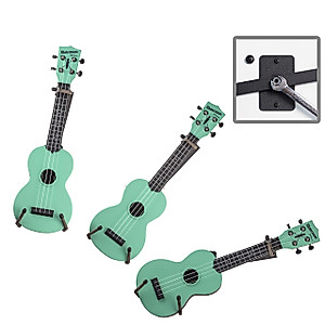Ukulele Horizontal Wall Mount Stand for Violin Mandolin Ukele Pinaple Concert Compatible Safely Accessories without Case String Swing Black CC15S-FW