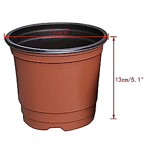 KINGLAKE 50 Pcs 6" Plastic Plants Nursery Seedlings Pot/Pots Flower Plant Container Seed Starting Pots for Plant