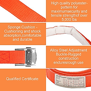 TT TRSMIMA Safety Belt with Adjustable Lanyard - tree climbing belt harness - safety lanyard fall protection-tree climbing lanyard,ladder safety harness with Sports Gloves