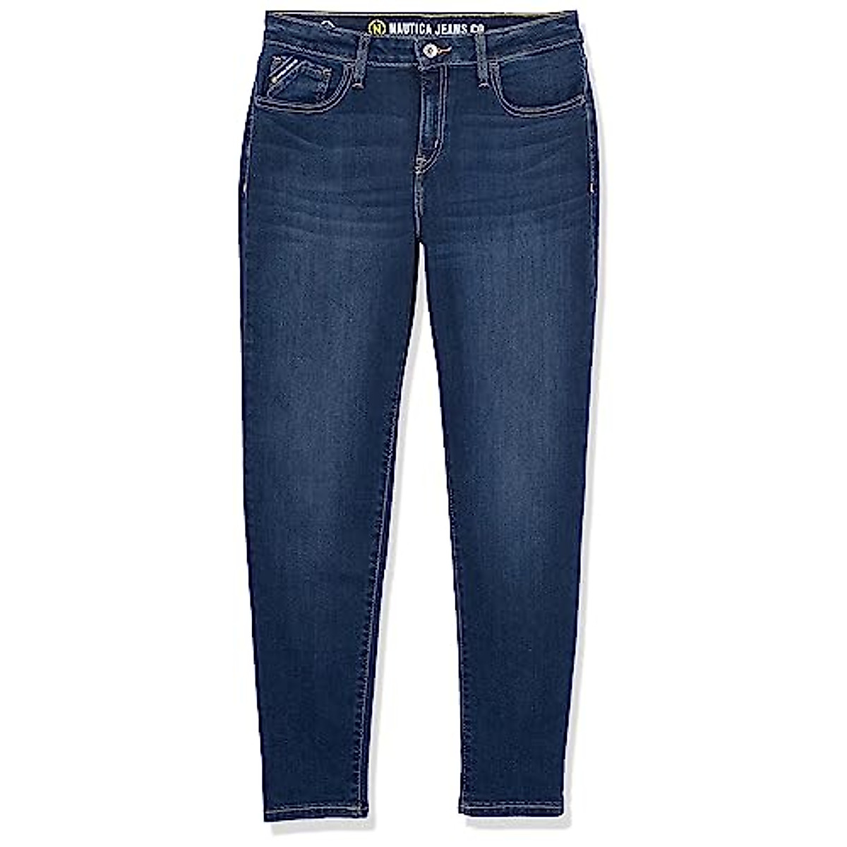 Nautica Women's Jeans Co. True Flex Mid-Rise Skinny Denim, Deep Wave Wash
