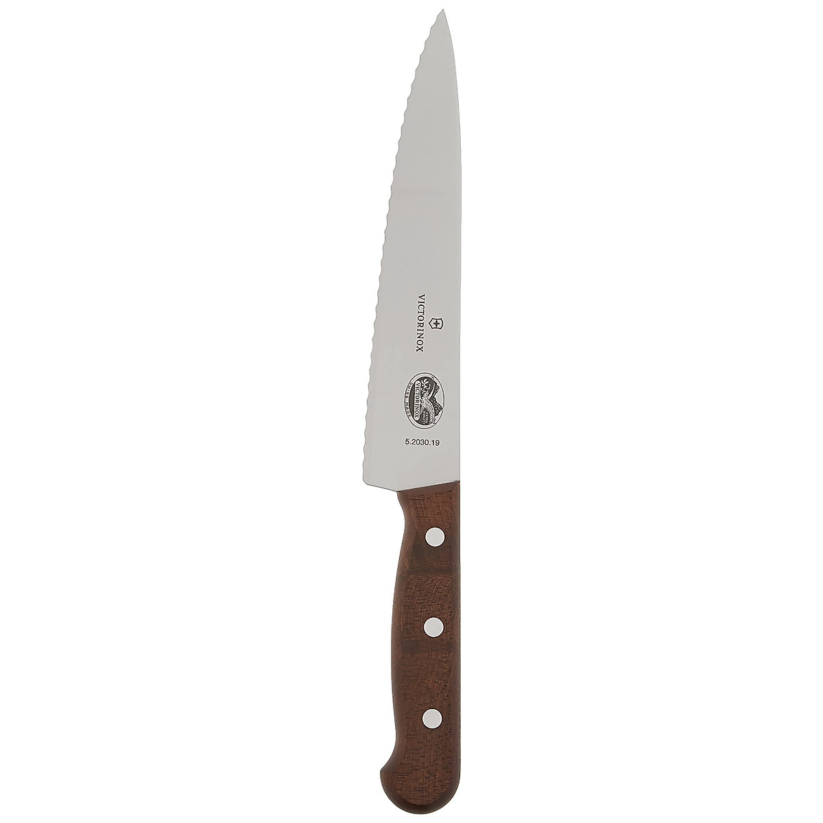 Victorinox 7-1/2-Inch Wavy Edge Chef's Knife/Carver, Rosewood Handle