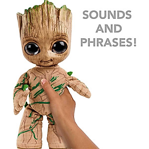 Mattel Marvel Plush, Groovin’ Groot Dancing & Talking Figure from the Disney+ Series I Am Groot, Soft Toy for Kids, Fans & Collectors